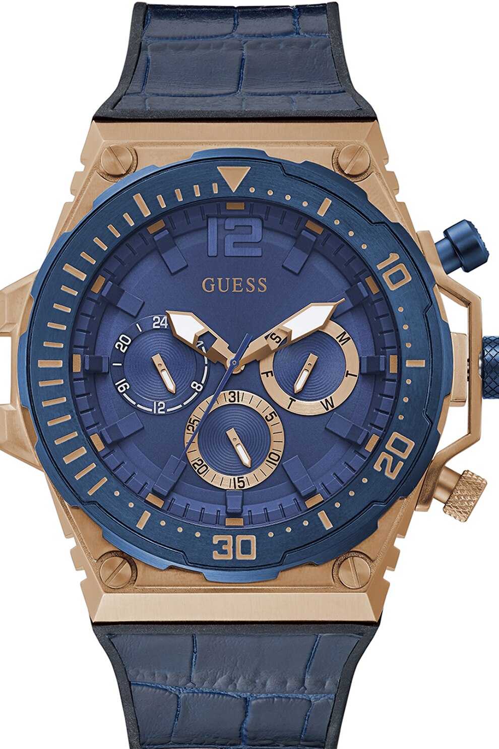 Guess, Ceas cu functii multiple, Bleumarin/Auriu - eMAG.ro