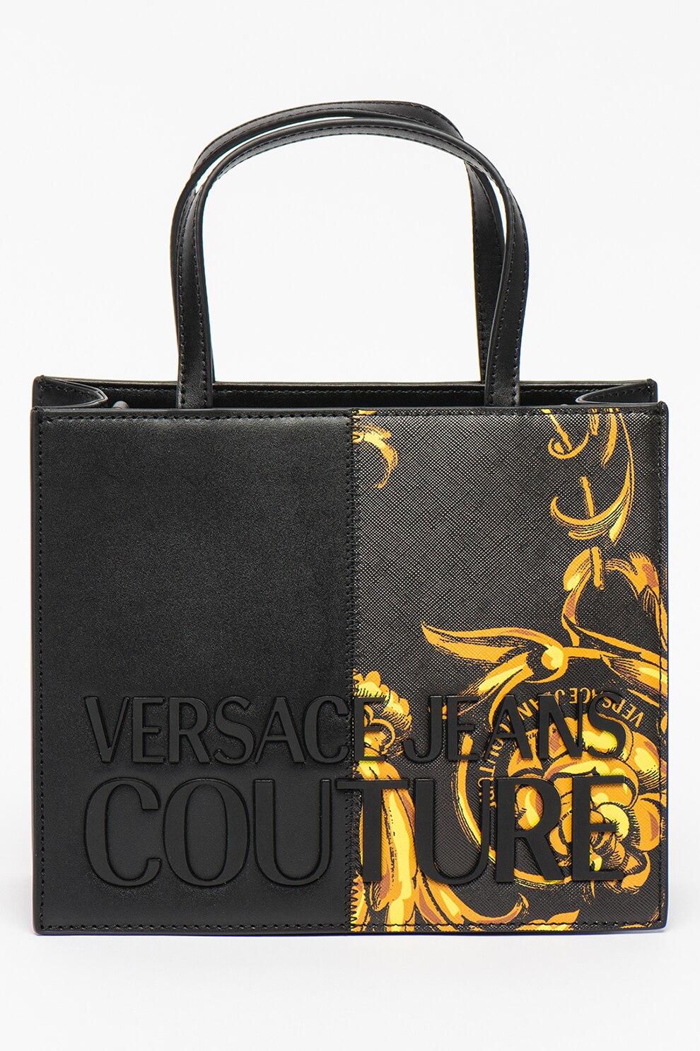 Versace Jeans Couture, Geanta din piele ecologica cu maner si logo ...