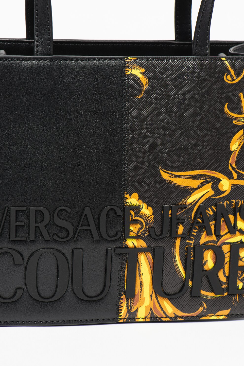 Versace Jeans Couture, Geanta din piele ecologica cu maner si logo ...