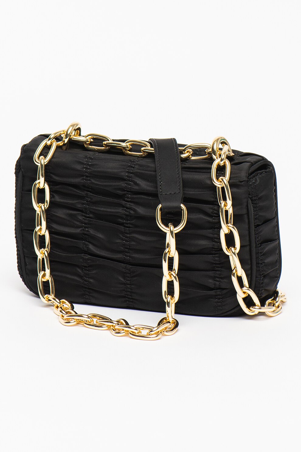 Versace Jeans Couture, Geanta crossbody cu bareta din lant, Negru - eMAG.ro