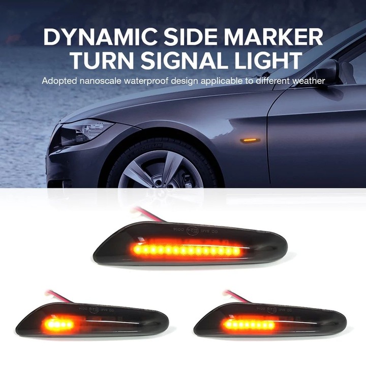 Set 2 Lampi Semnalizare Laterala, Dinamica, Led pentru BMW E46 E60 E61 E81 E82 E83 E84 E88 E90 ...
