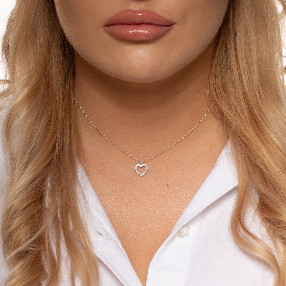 Lant din argint 925‰ charm Inima - eMAG.ro