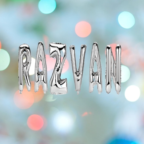 Комплект балони Razvan Name Letters, сребро, 40 см - eMAG.bg