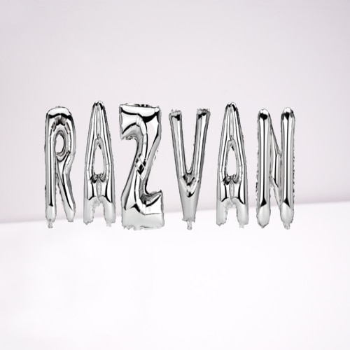 Комплект балони Razvan Name Letters, сребро, 40 см - eMAG.bg