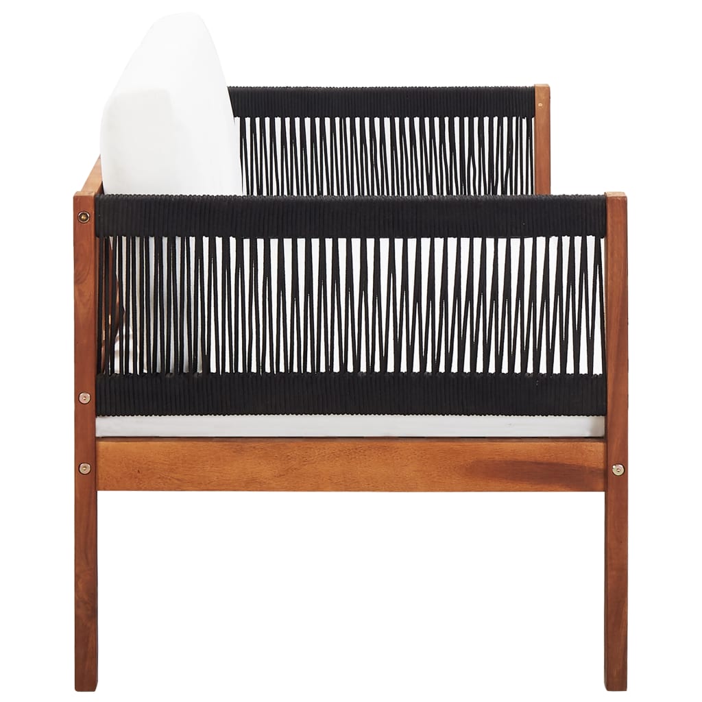 Canapea de gradina cu perne cu 2 locuri vidaXL, Lemn, 122 x 65 x 60 cm ...