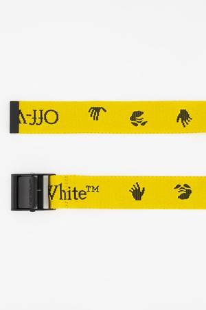 OFF-WHITE, Curea textila New Logo Classic Industrial, Galben, Negru ...