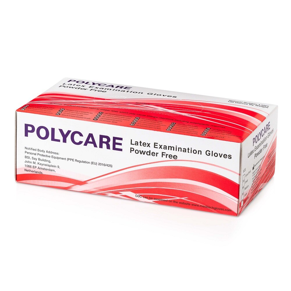 Комплект ръкавици за еднократна употреба Polycare, 100 броя, 100% ...