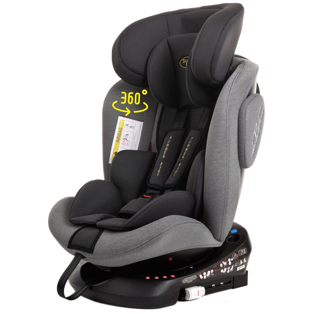 Scaun auto cu isofix premium, 0-36 kg, rotire 360, pozitie de somn ...