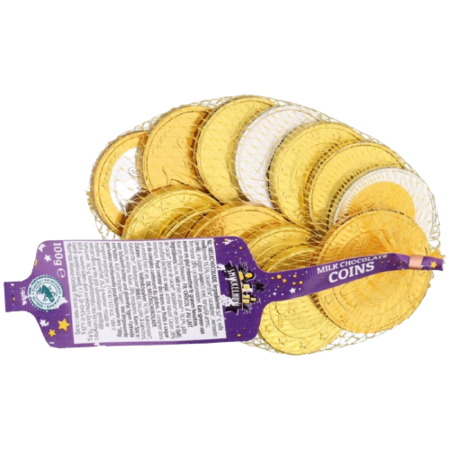 Monede din ciocolata cu lapte, 10 buc, 100g - eMAG.ro