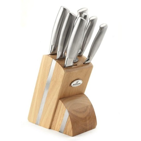 Set 6 cutite, Bohmann, Suport din lemn, Argintiu - eMAG.ro
