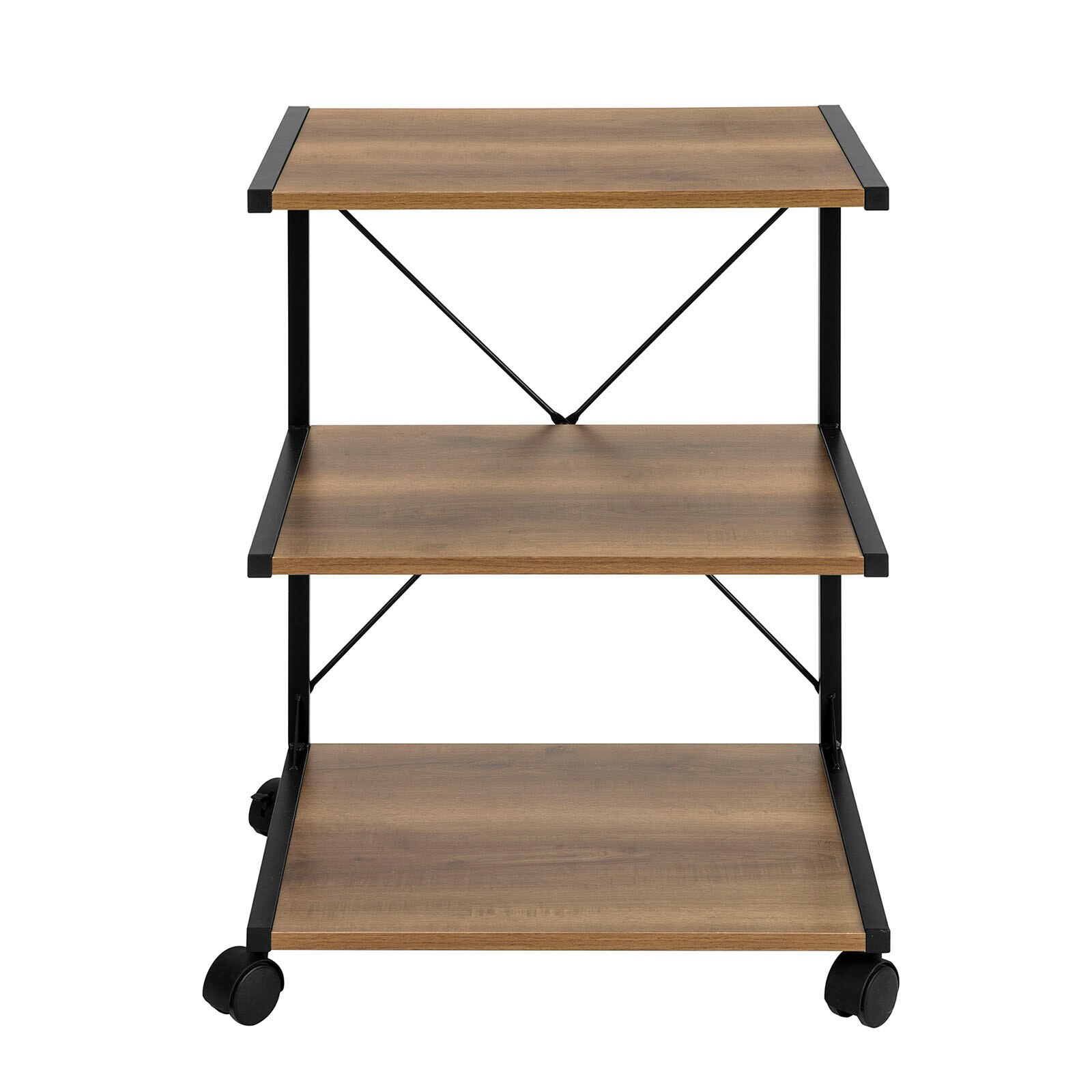 Masa laterala cu roti, SoBuy, FRG81-PF, 50 x 40 x 70 cm, MDF, Maro ...