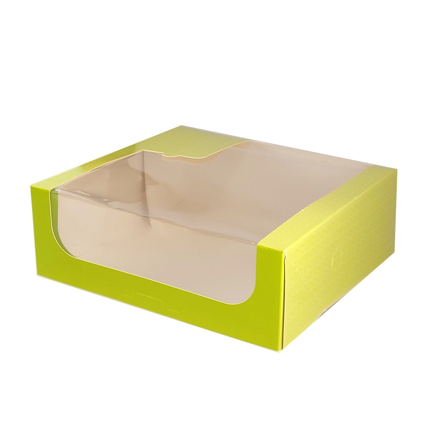 Cutie prajituri din carton verde, cu fereastra transparenta, marca ...