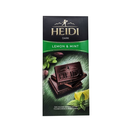 Ciocolata amaruie cu lamaie si menta, Heidi Dark Lemon & Mint, 80g ...