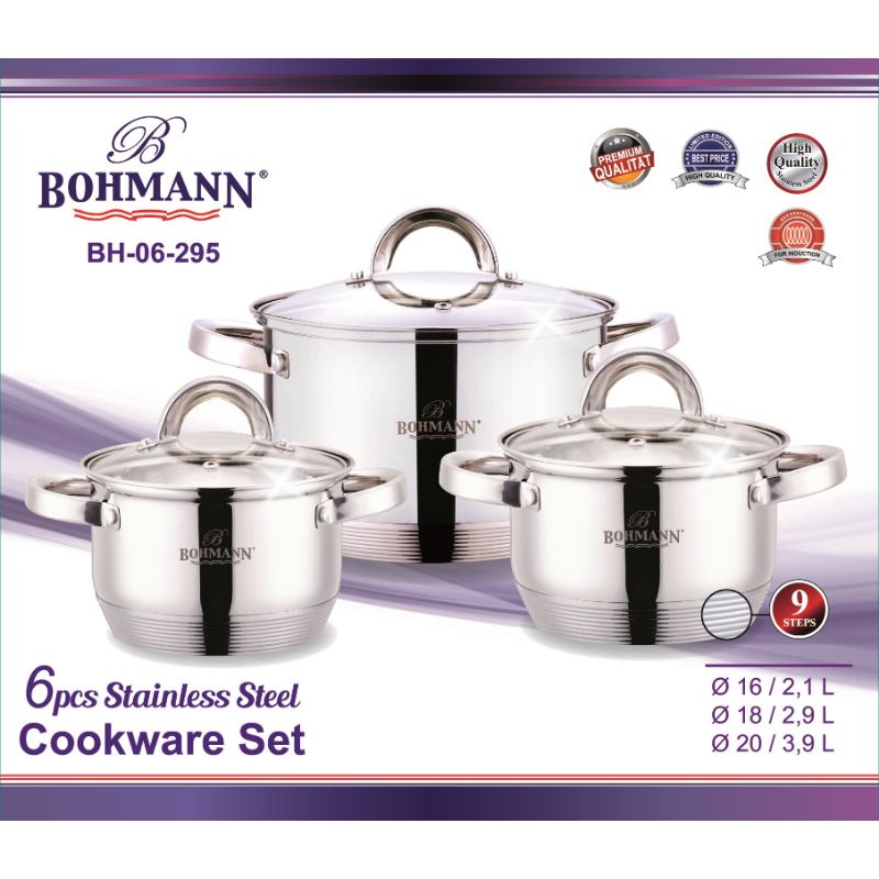 Bohmann 6 Részes Inox Edénykészlet - eMAG.hu