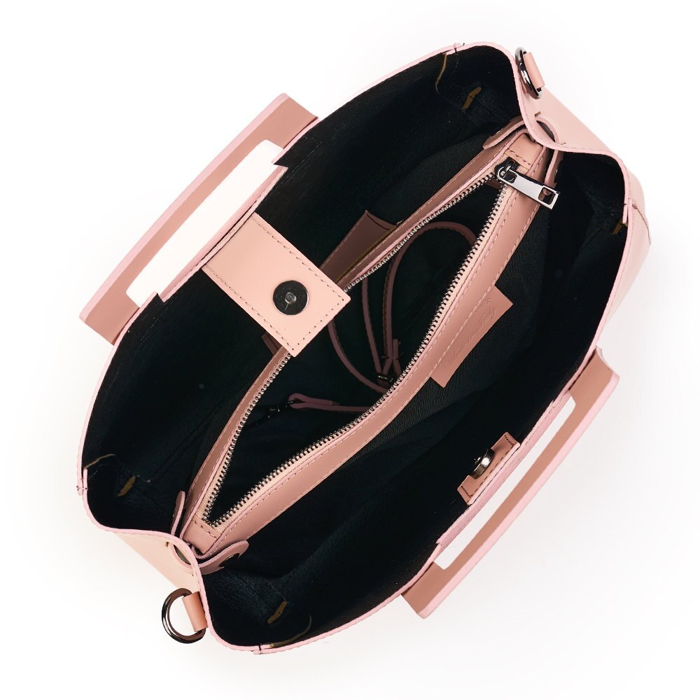 Geanta dama din piele naturala Armina roz - eMAG.ro