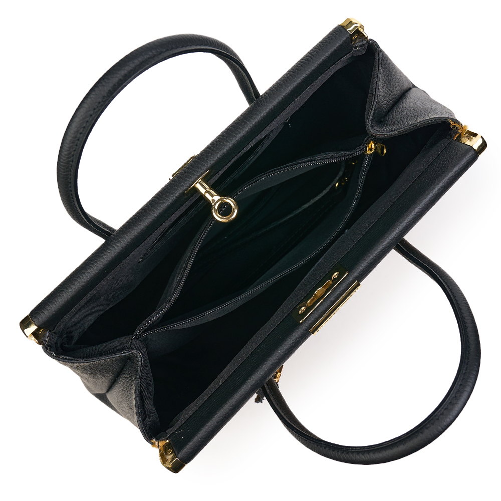 Geanta piele cu par de ponei Bianca negru/animal print - eMAG.ro