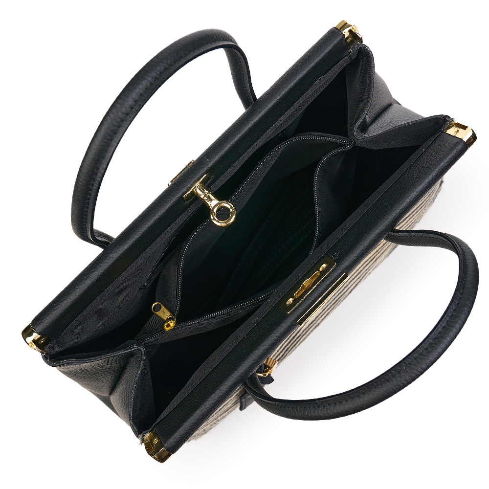 Geanta piele cu par de ponei Bianca negru/zebra - eMAG.ro