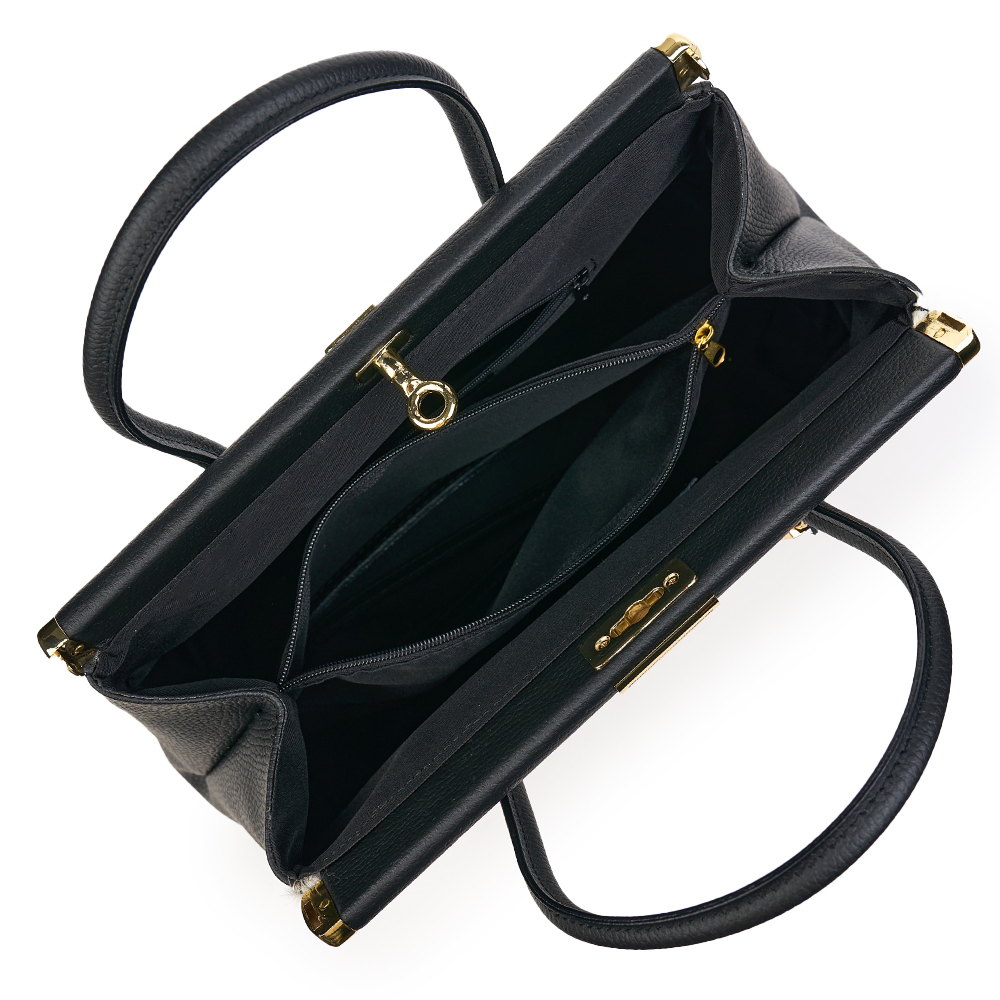 Geanta piele cu par de ponei Bianca negru/ponei - eMAG.ro