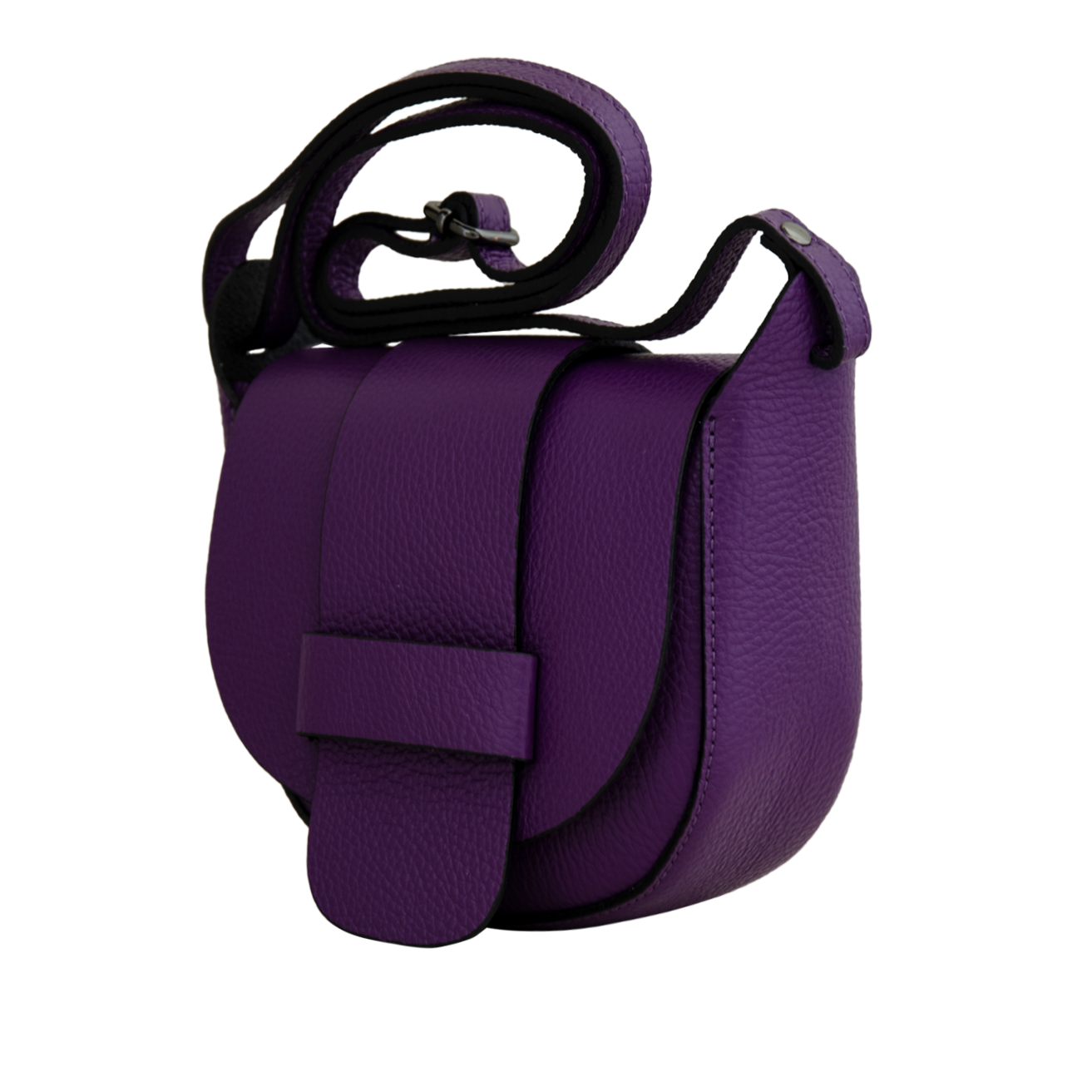 Geanta crossbody din piele naturala Eva Bags, Sasha mov - eMAG.ro