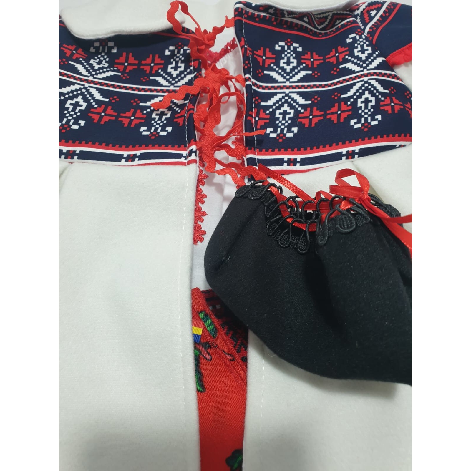 Costum popular de sarbatoare pentru botez fetita, 3-6luni, 5 piese ...