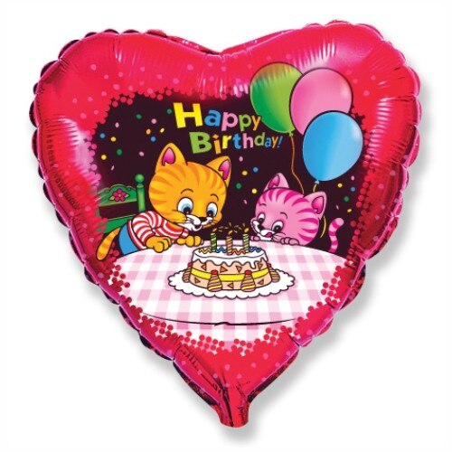 Lufishop 18"/45 cm Happy Birthday Party cicás fólia léggömb, Flexmetal - eMAG.hu