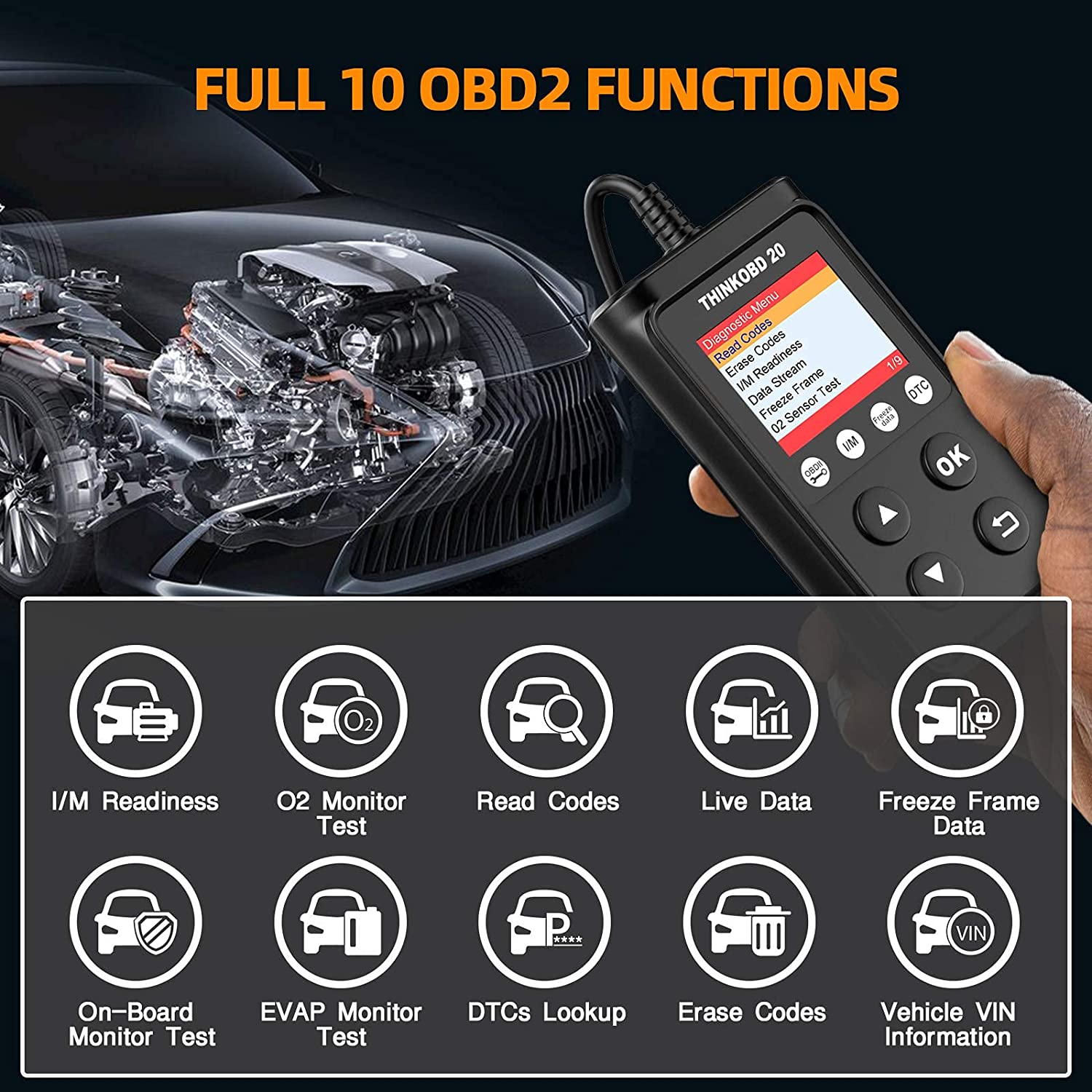 Универсален автомобилен тестер, OBD2 диагностика (CAN, ISO9141, KWP2000 ...