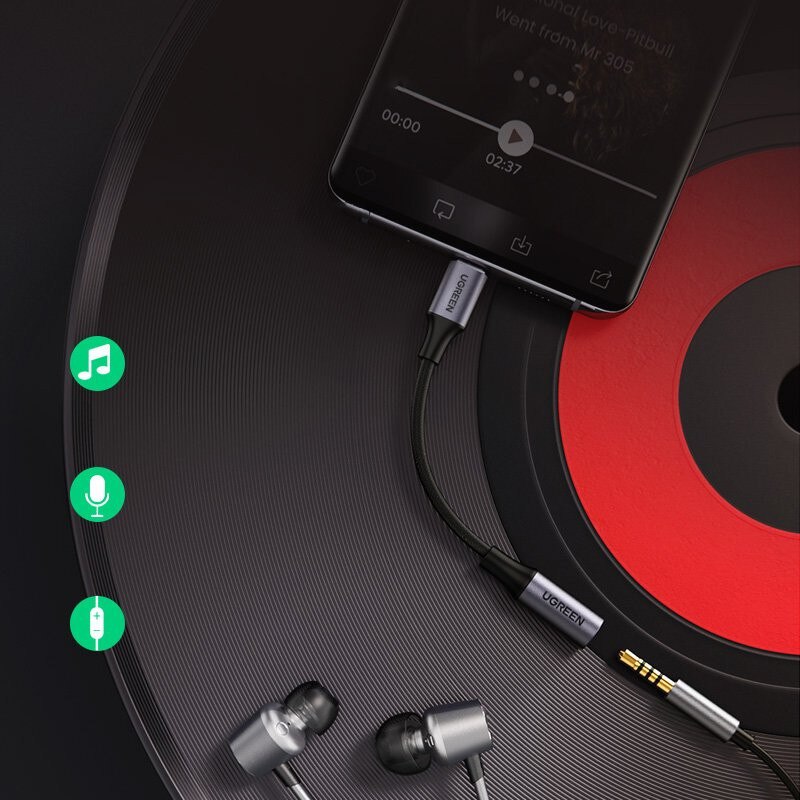 Adaptor pentru casti Ugreen cu mini mufa de 3,5 mm la USB tip C 10 cm ...