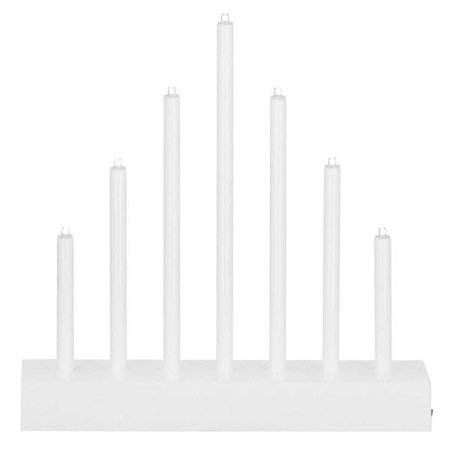 Decoratiune Craciun Sfesnic lumanari Advent cu led,7 lumanari, alb ...