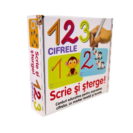 Set carduri educative Scrie Si Sterge! Numere, 7Toys - eMAG.ro