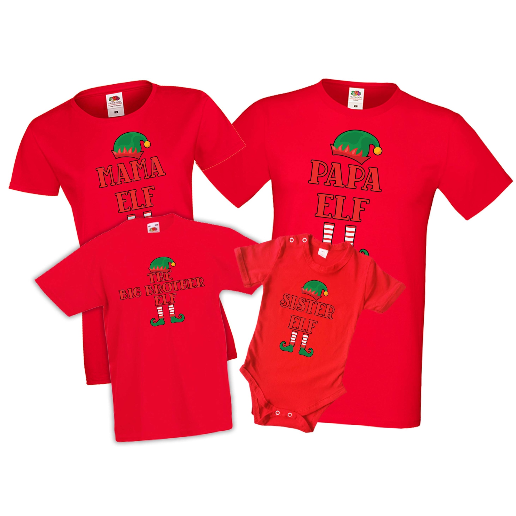 Детска Коледна Тениска Tralala Sister/Brother Elfs Family 2 Big Brother ...