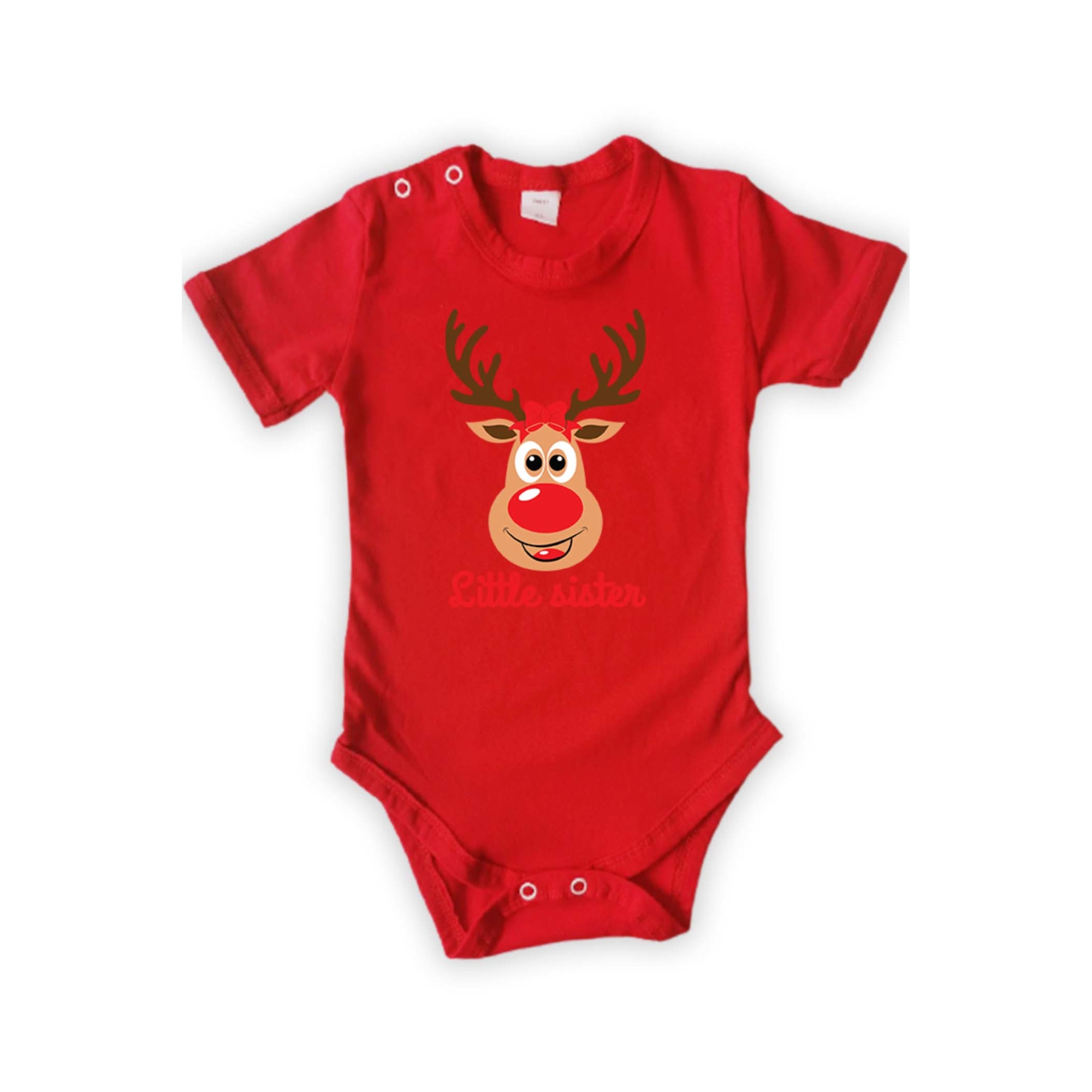 Body de Craciun pentru bebelusi Tralala Cap de ren Family Sister Little ...