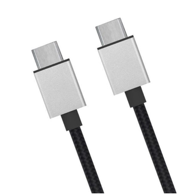 USB кабел Grixx Optimum, USB-C (м) към USB-C (м), въжена оплетка, 3 ...