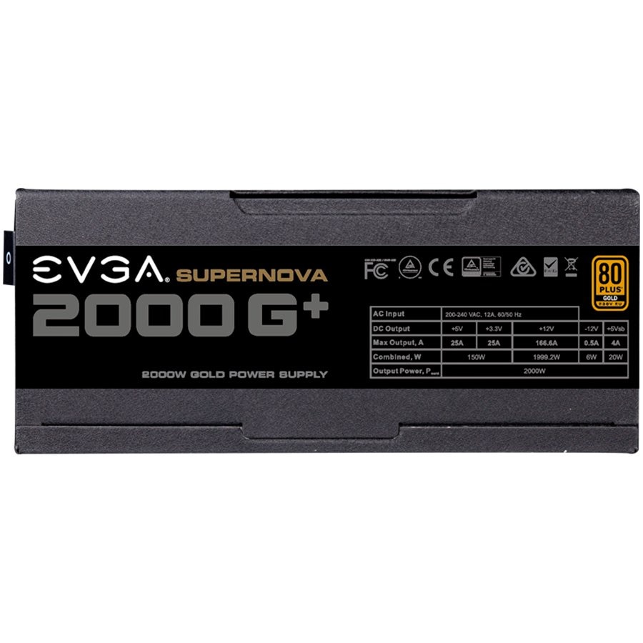 Захранващ блок EVGA SuperNOVA 2000 G1+, 80 Plus GOLD 2000W, Fully Modular, FDB Fan, Includes ...