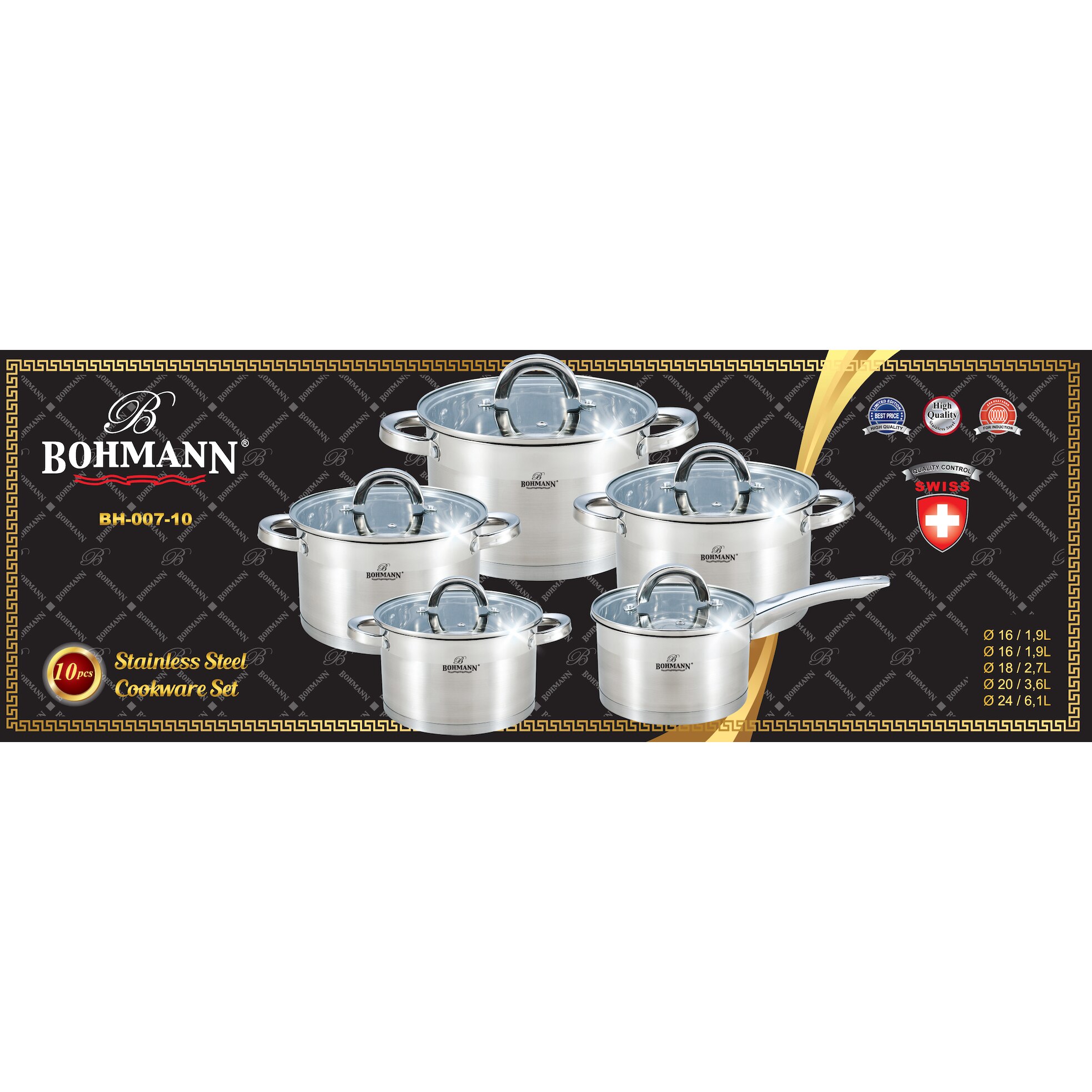 Bohmann Edénykészlet 10 Részes Inox - eMAG.hu