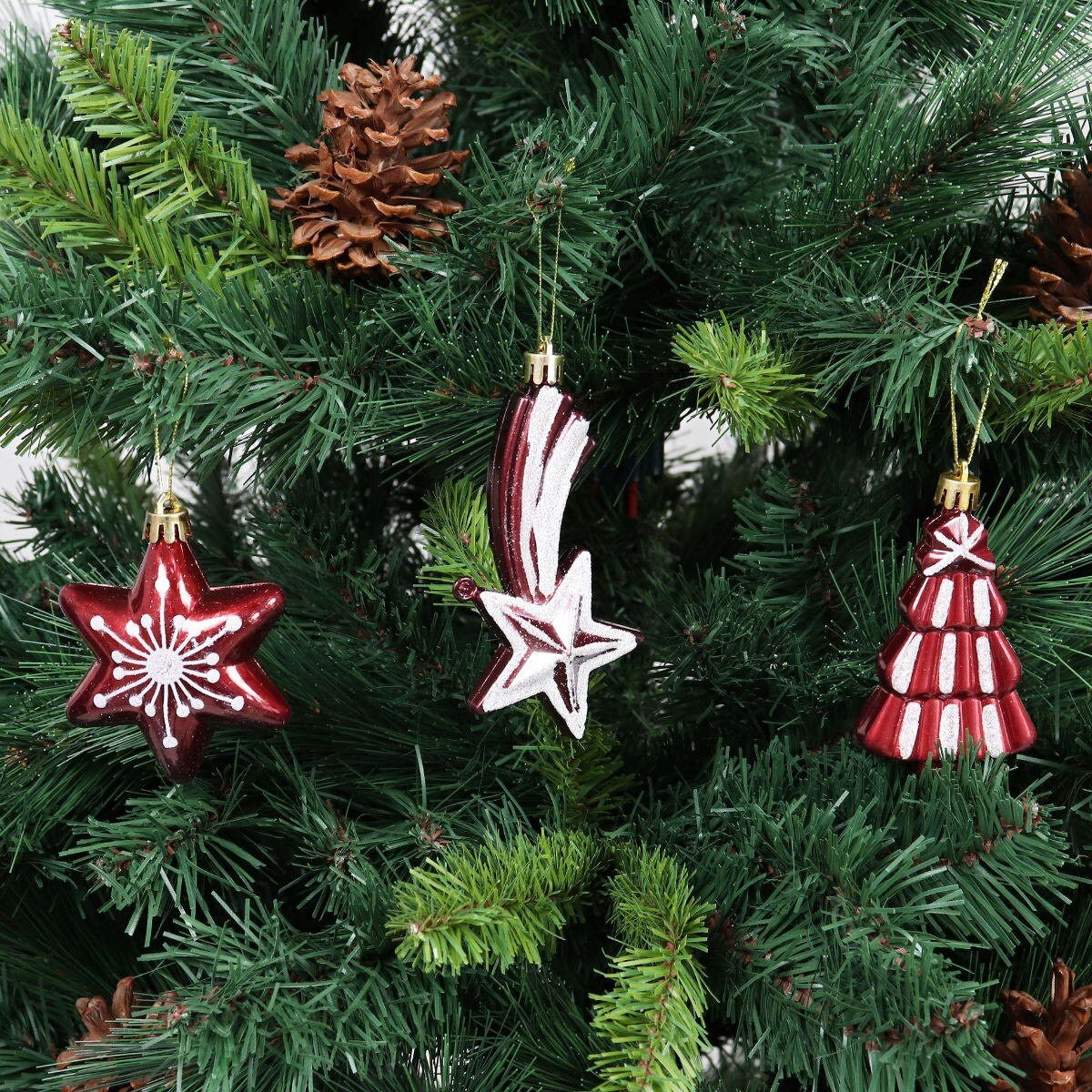 Комплект коледни топки 3 броя различни форми - eMAG.bg