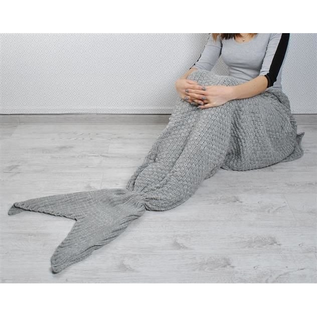 Patura coada de sirena, Zola®, calduroasa, 190 cm, gri - eMAG.ro