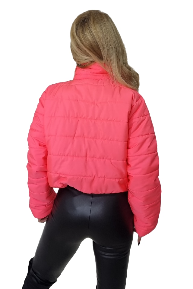 Geaca scurta de fas Pamela, Roz, Masura S - eMAG.ro