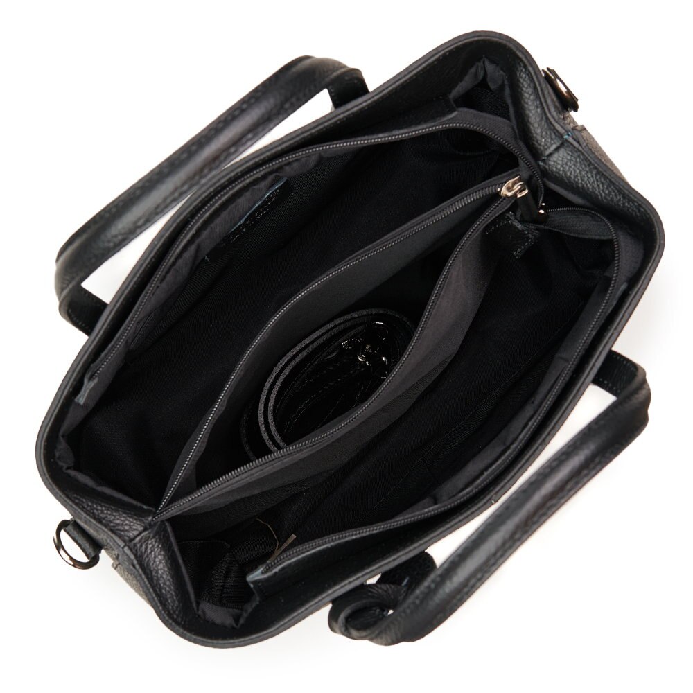 Geanta dama din piele naturala Gianna neagra - eMAG.ro