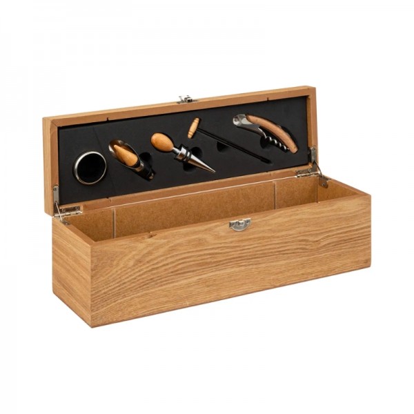 Set sommelier cu 5 piese si cutie pentru sticla de vin, Marc Wine - eMAG.ro