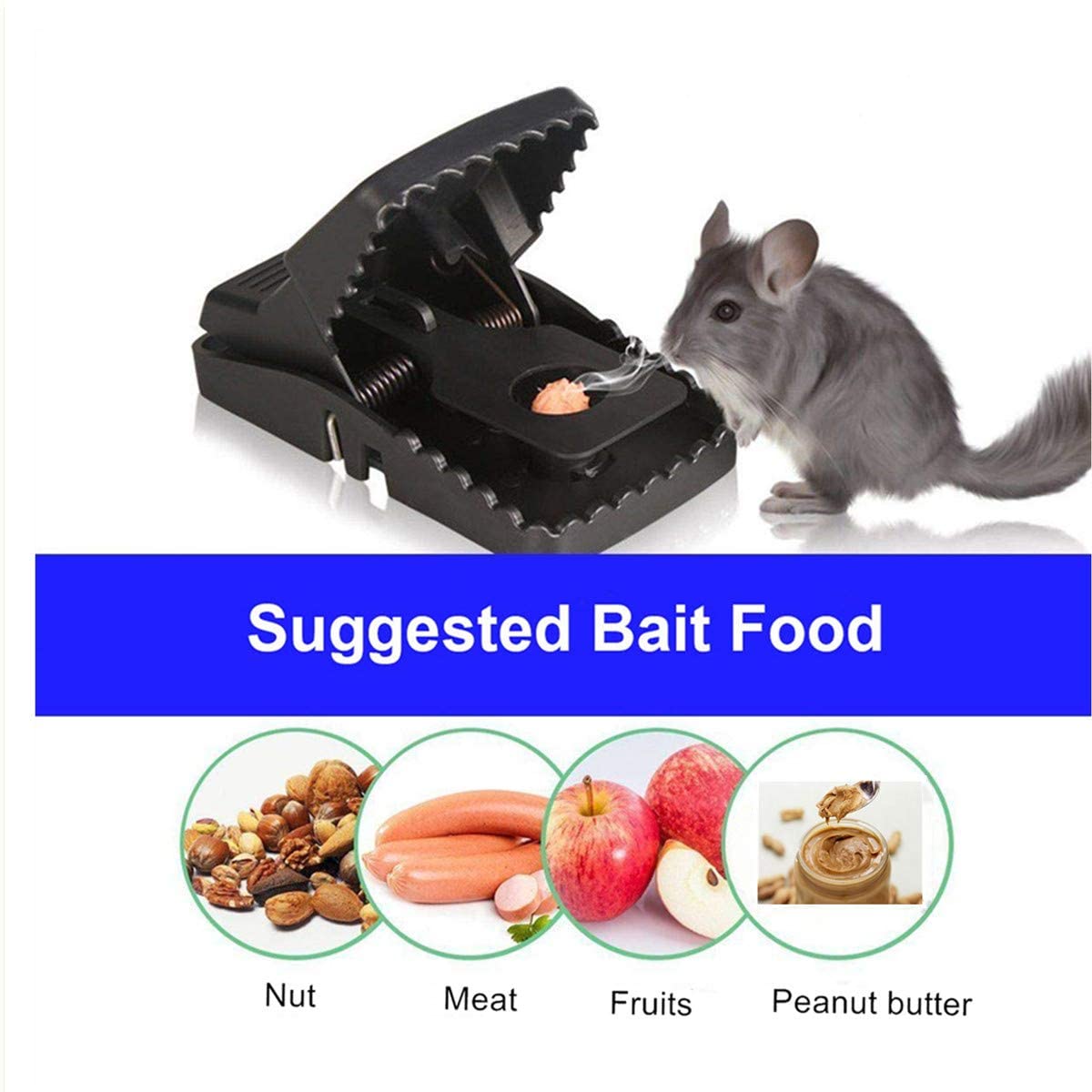 Set 4 Capcane pentru soareci, Interior/Exterior, 11.5 x 5.5 cm, ABS ...