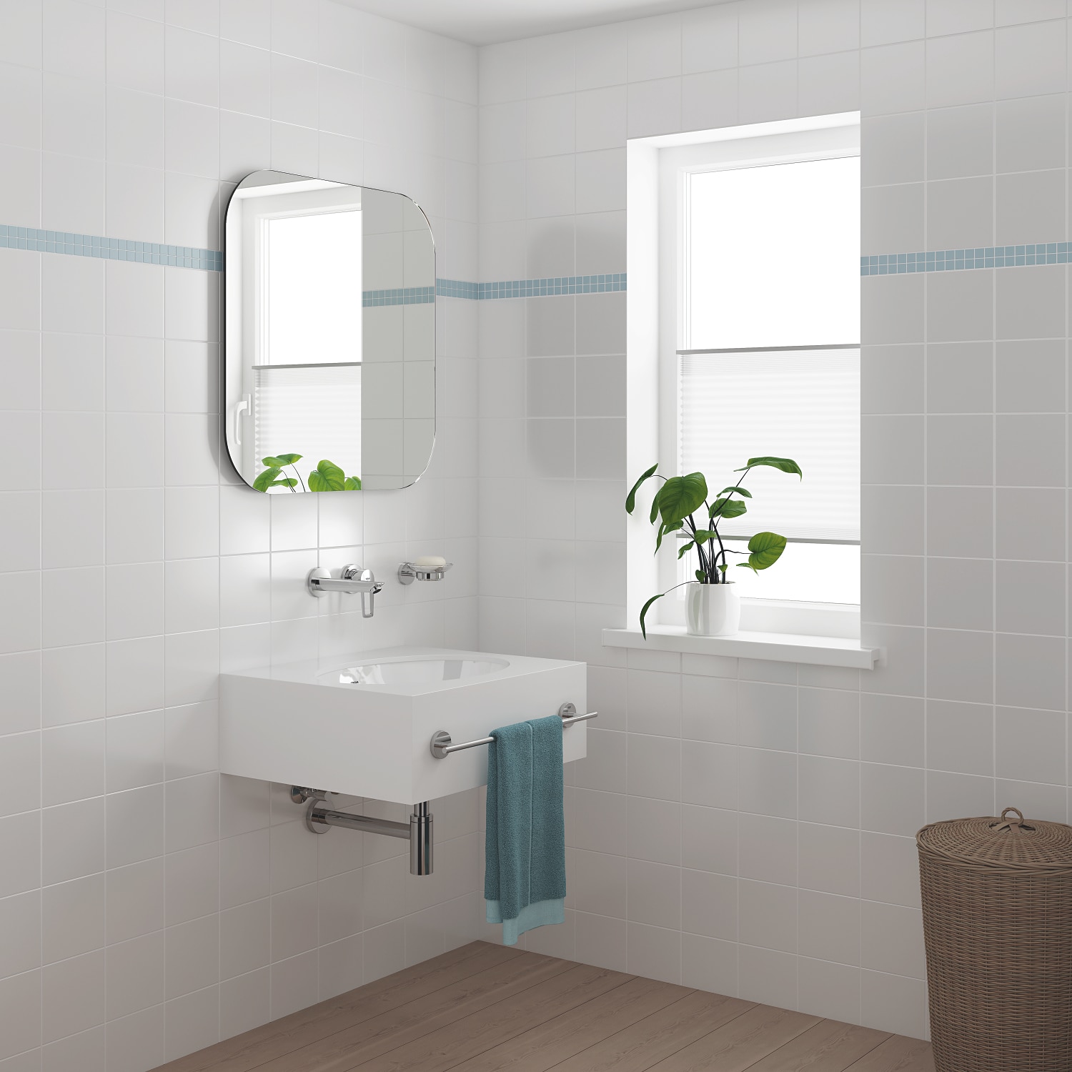 Смесител за умивалник Grohe Bauloop 20289001, 1/2'', Монтаж на стена ...