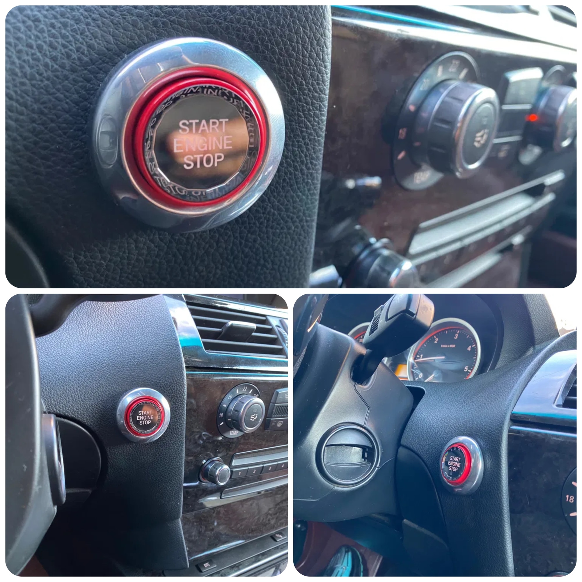 Buton Capac Start Stop Cristal BMW E60 E61 E63 X5 E70 X6 E71 E81 E82 X1 E83 E84 E87 Z4 E89 E90 ...