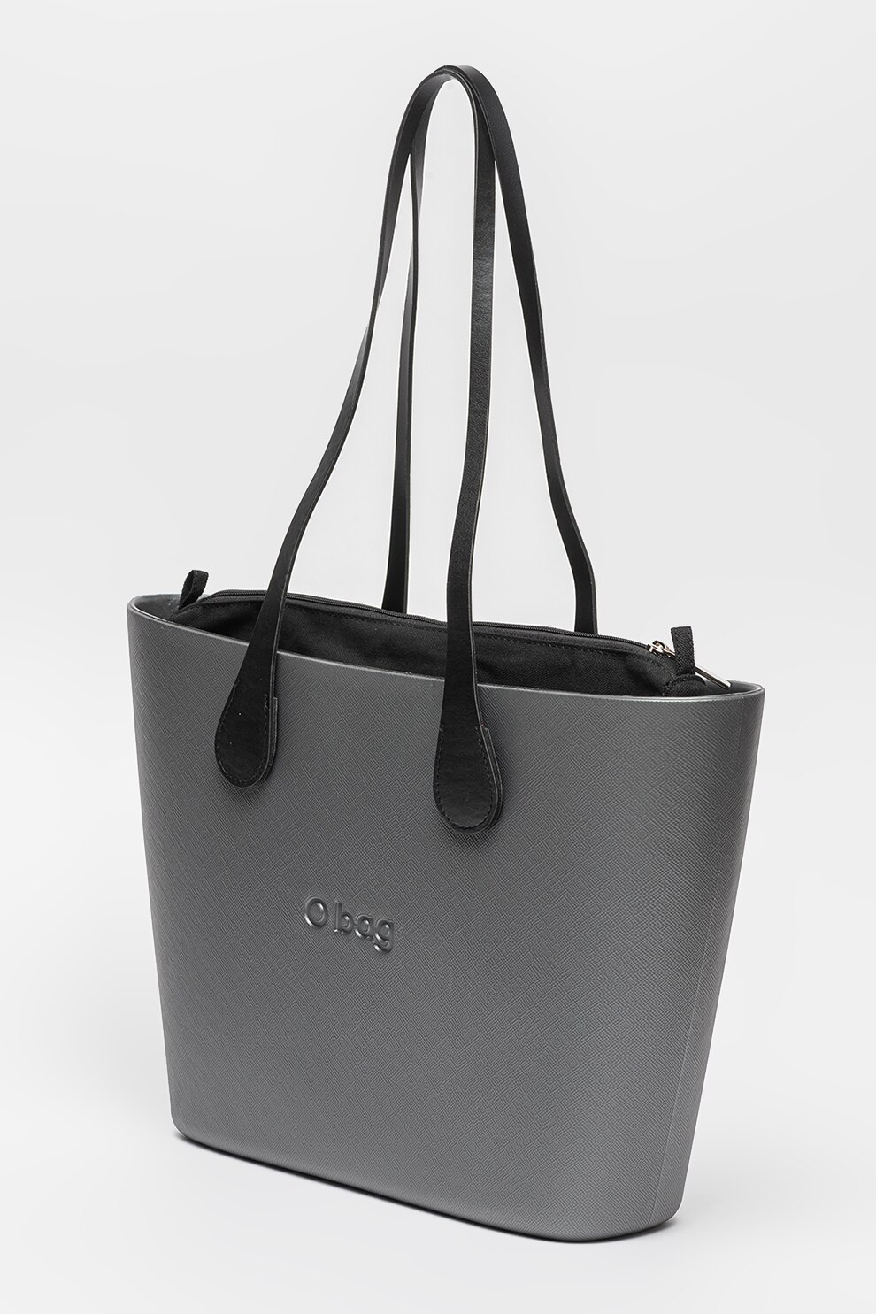 O bag, Geanta shopper mica cu logo Urban, Gri inchis - eMAG.ro