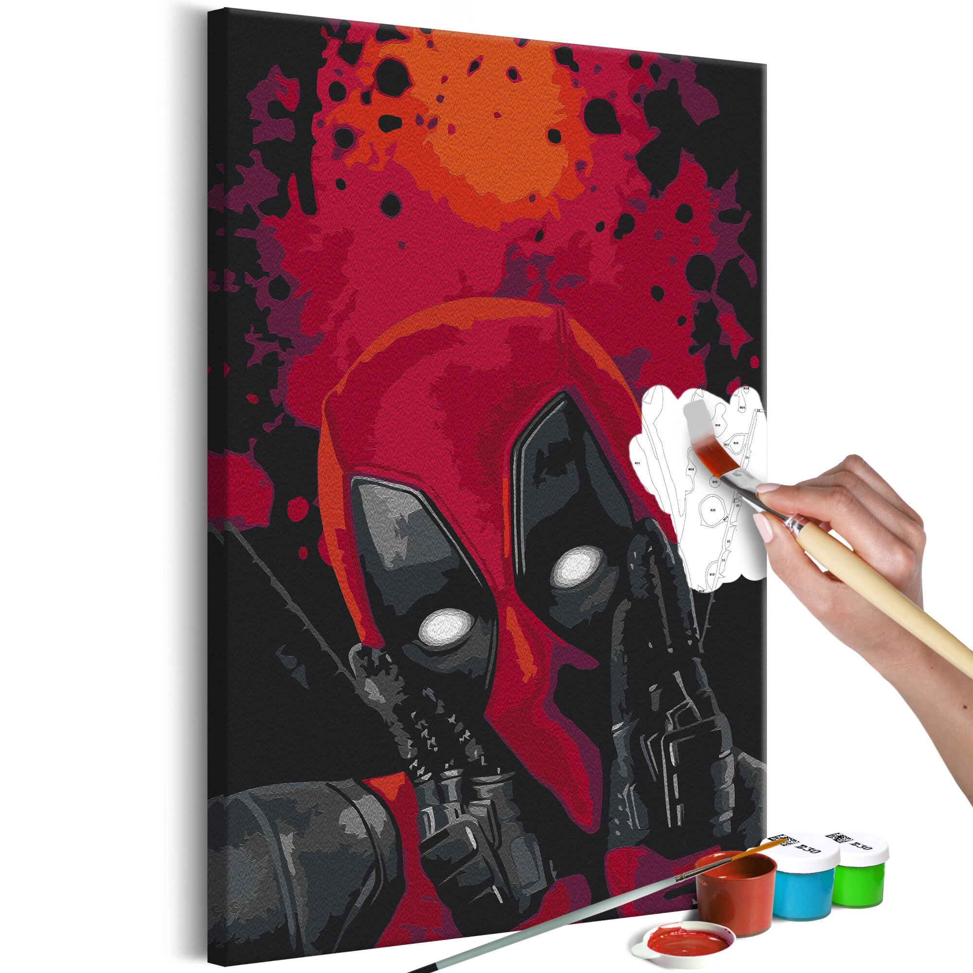 Pictura pe numere Artgeist, Deadpool, 40 x 60 cm - eMAG.ro