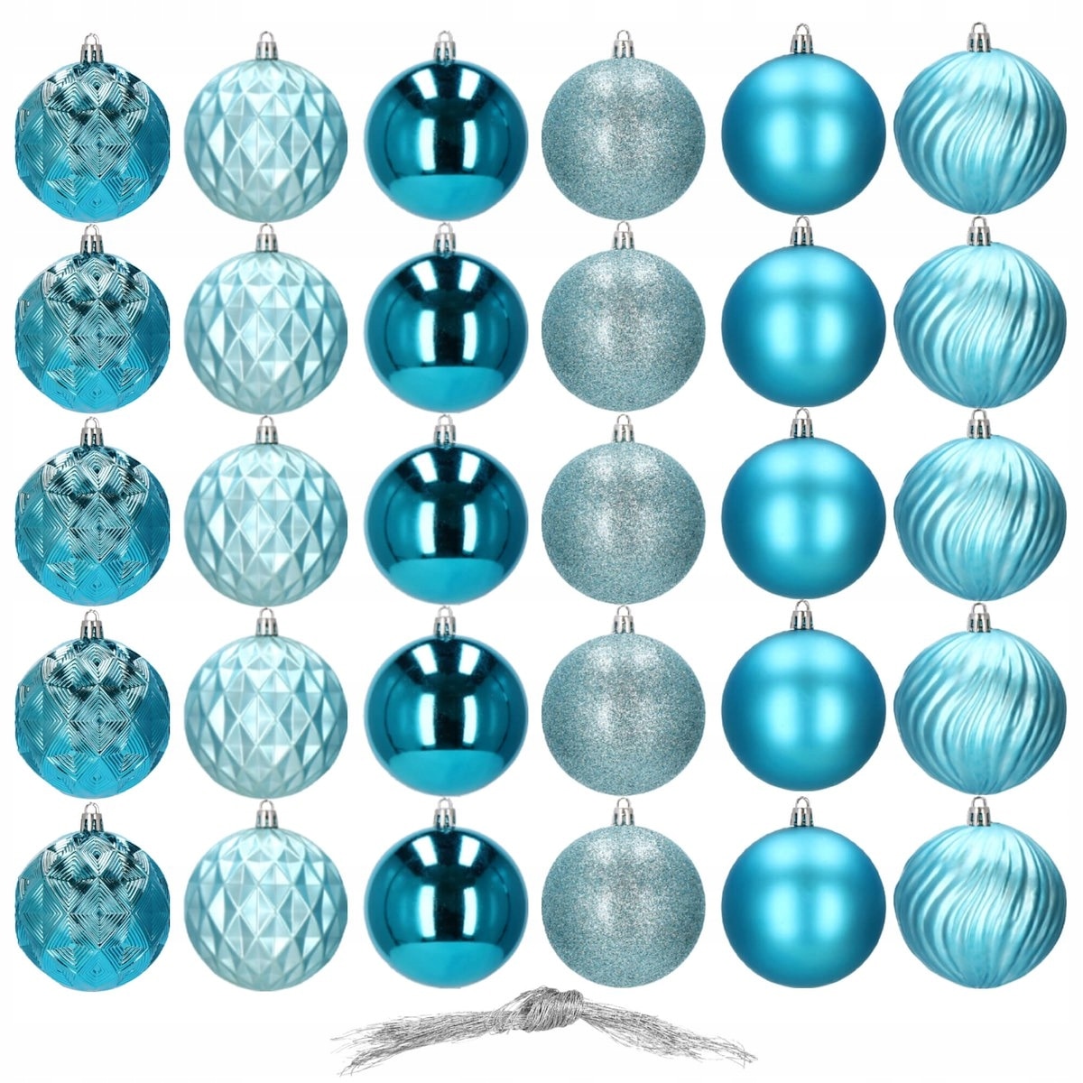 Комплект коледни топки 30 части 8см сини - eMAG.bg