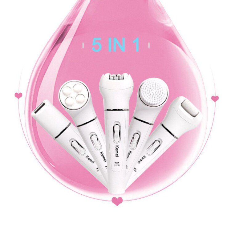 Epilator, Kemei, 5 in 1, Alb - eMAG.ro