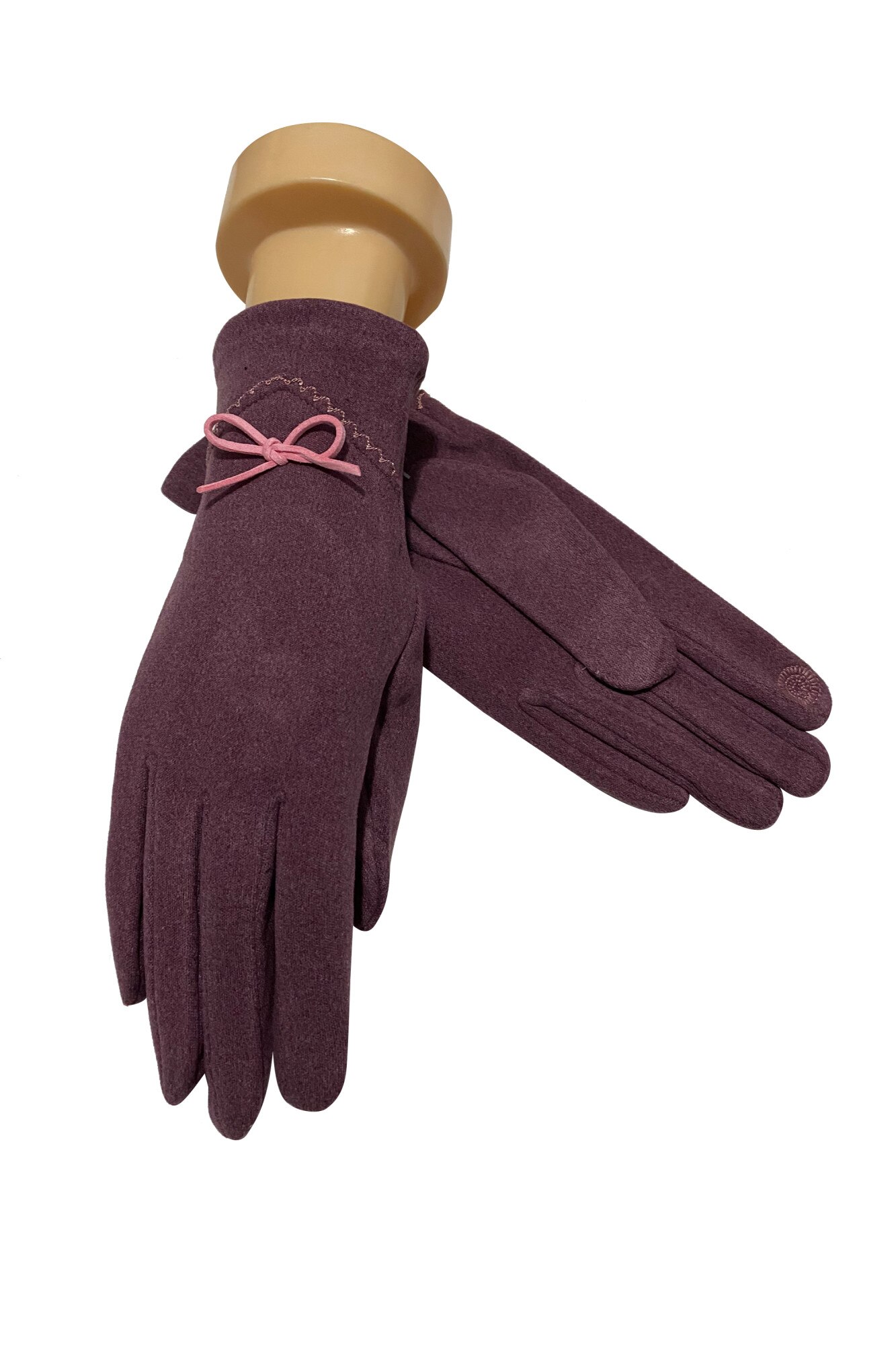 Manusi dama din bumbac cu fundita, mov, universal - eMAG.ro