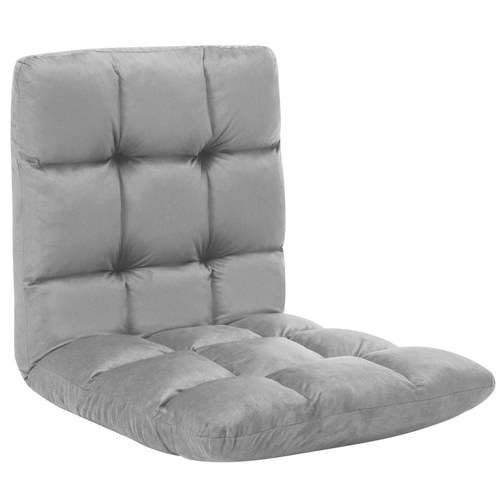 Scaun de podea pliabil vidaXL, gri deschis, microfibra, 100 x 50 x 13 ...
