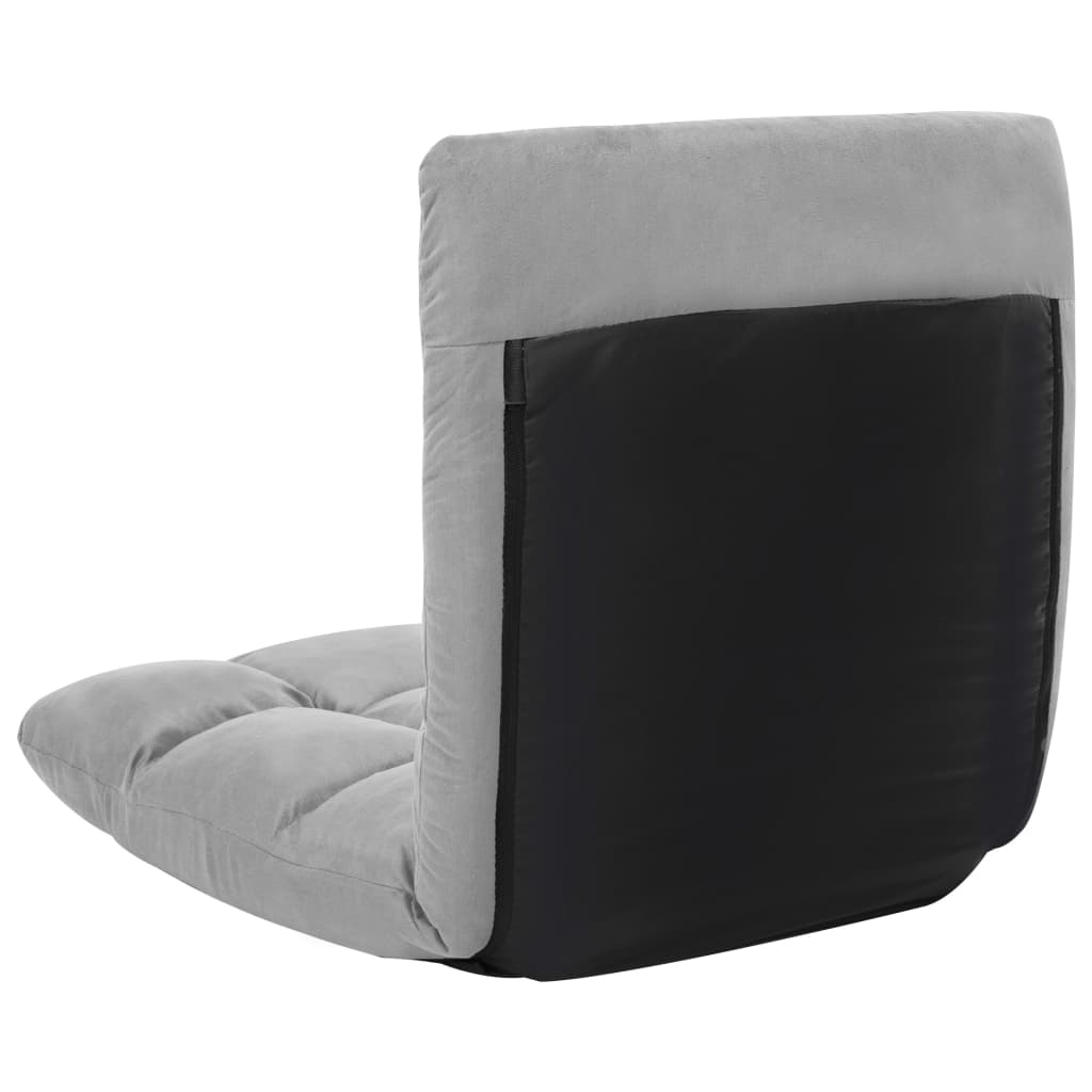 Scaun de podea pliabil vidaXL, gri deschis, microfibra, 100 x 50 x 13 ...