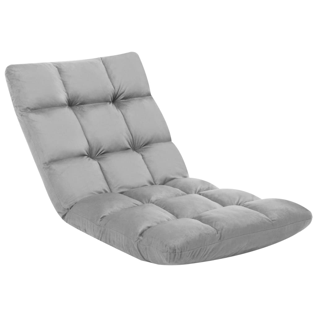 Scaun de podea pliabil vidaXL, gri deschis, microfibra, 100 x 50 x 13 ...